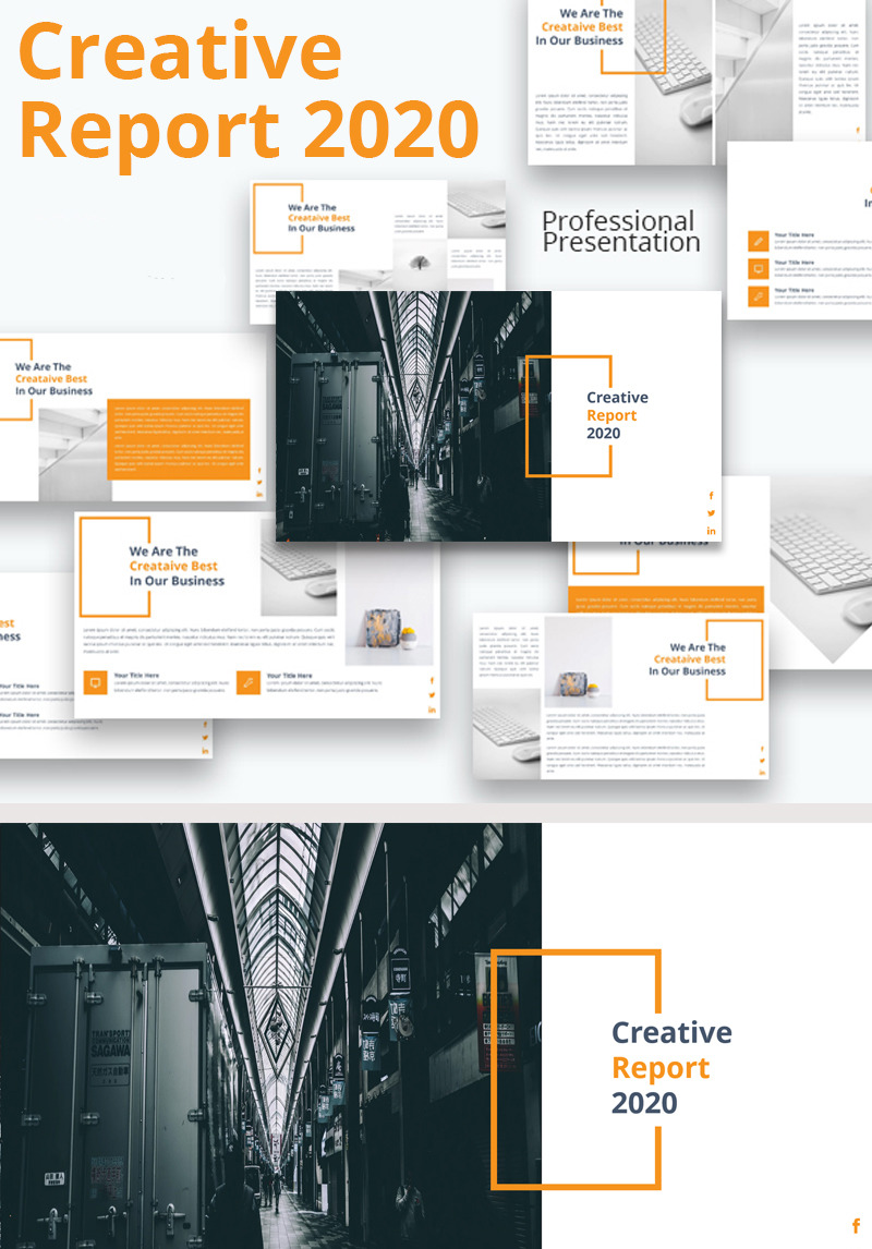 Creative Report 2020 PowerPoint Template #80951
