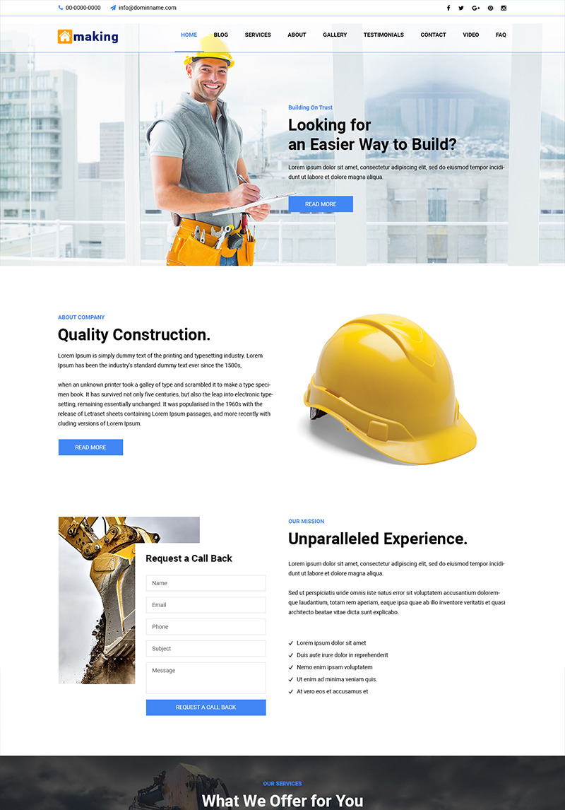 Making - Construction Service PSD Template #81141