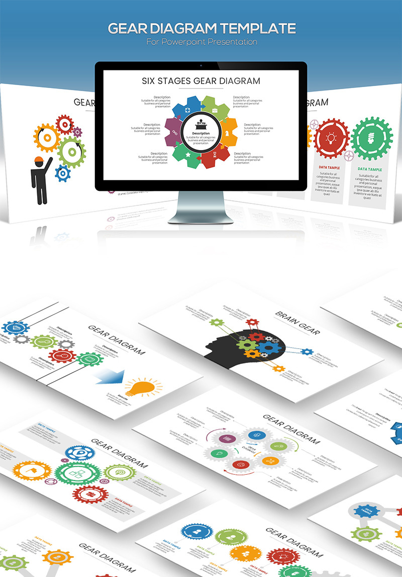 Gear Diagram PowerPoint Template #81727