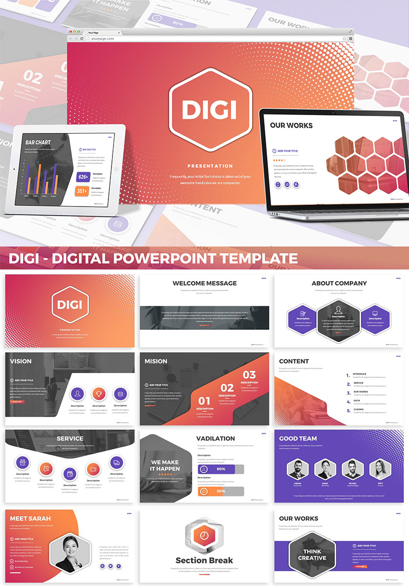 Digi - Digital PowerPoint Template #82072