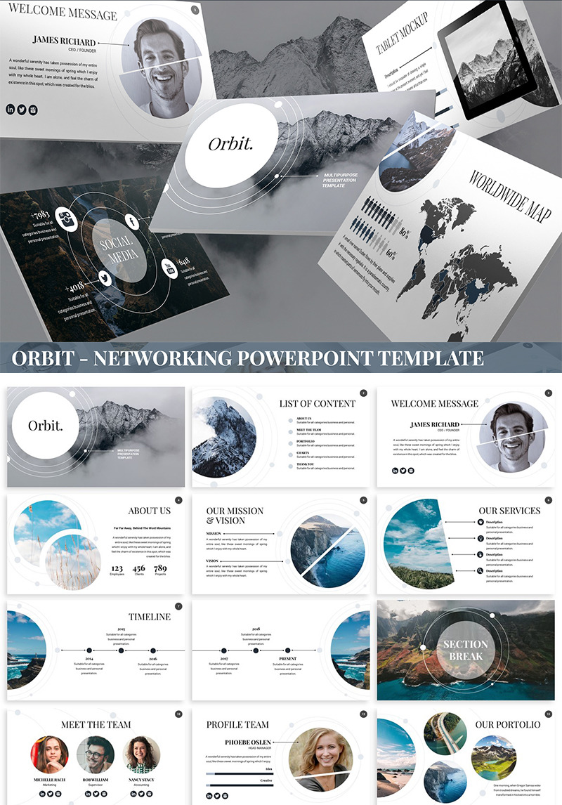 Orbit - Networking PowerPoint Template #82150
