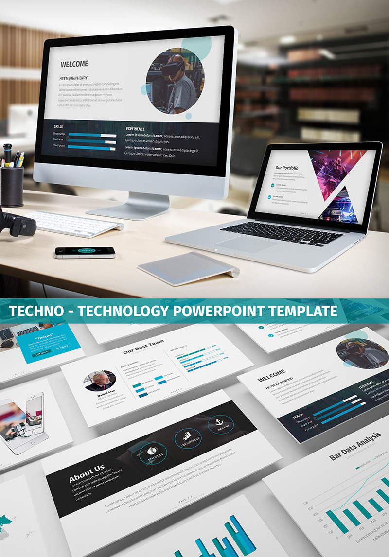 Techno - Technology PowerPoint Template #82152