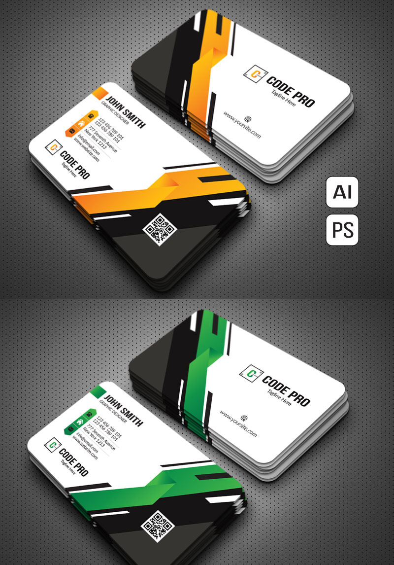 Code Pro New Business Card Corporate Identity Template #82397