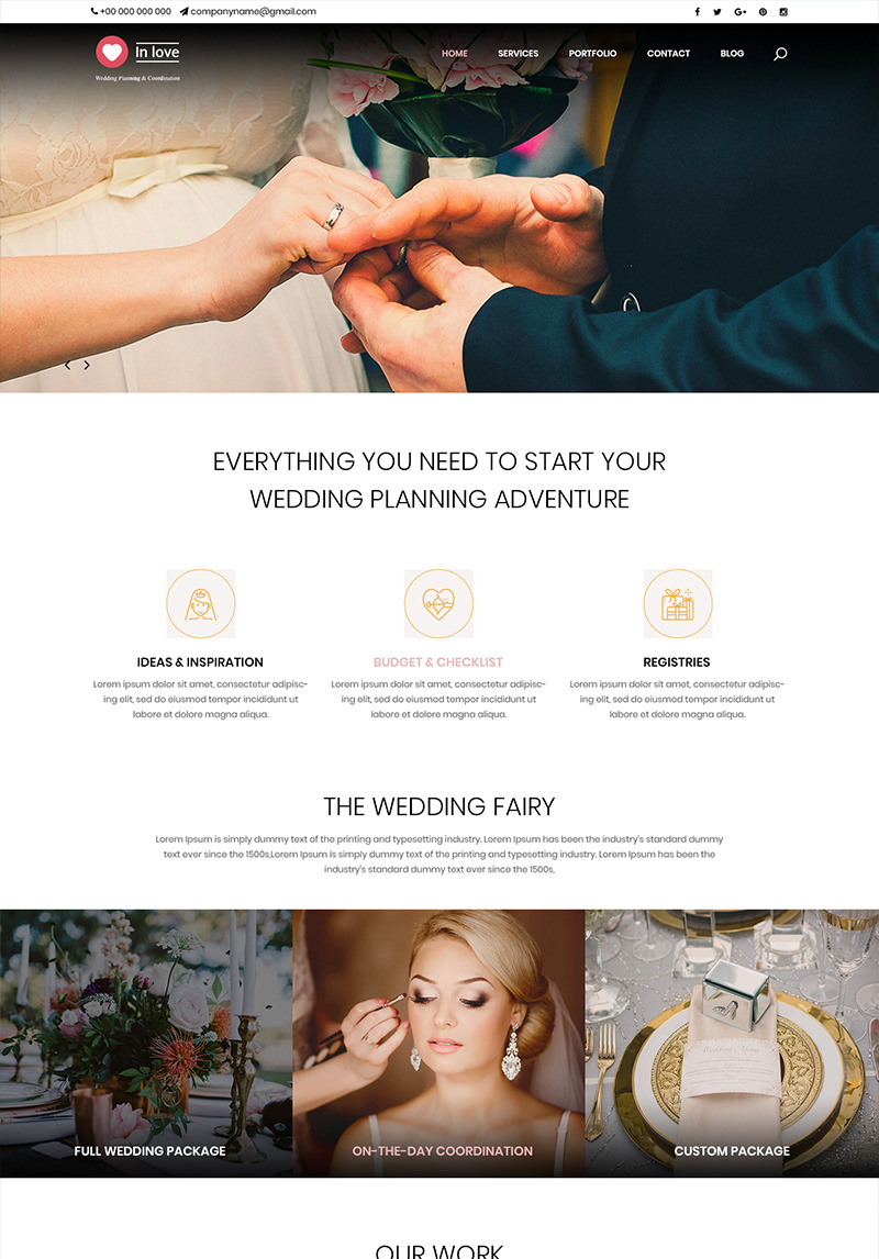 In Love - Wedding Planner PSD Template #82603