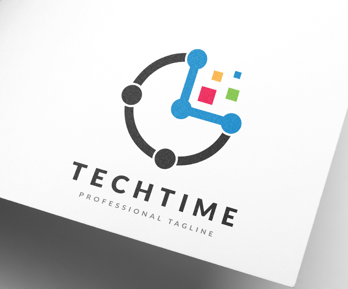 Digital Tech Time Logo Template #82997