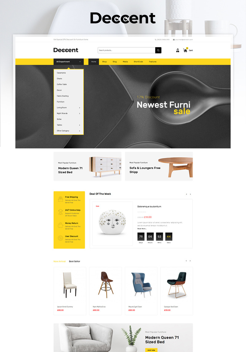 Deccent Furniture Store WooCommerce Theme #83383