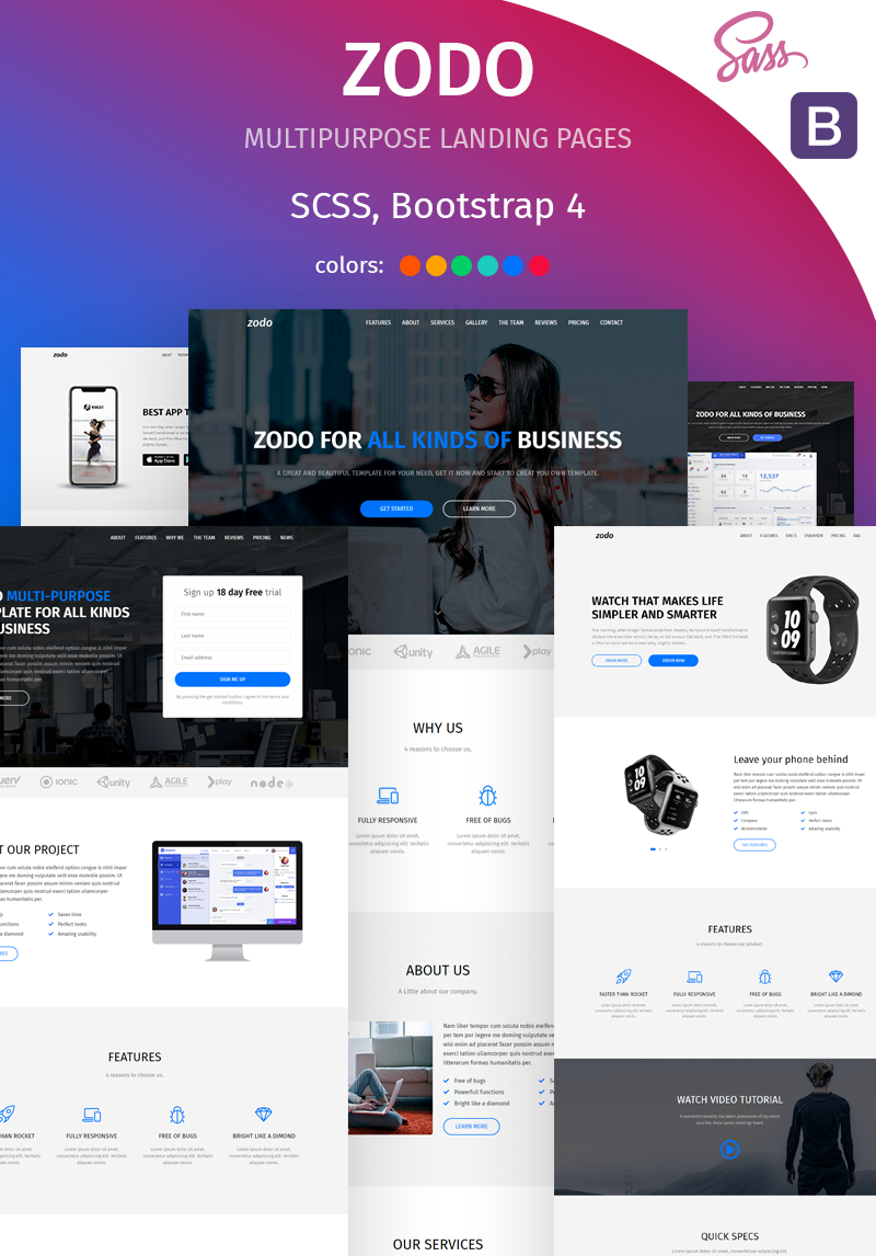 Zodo Landing Page Template #83478