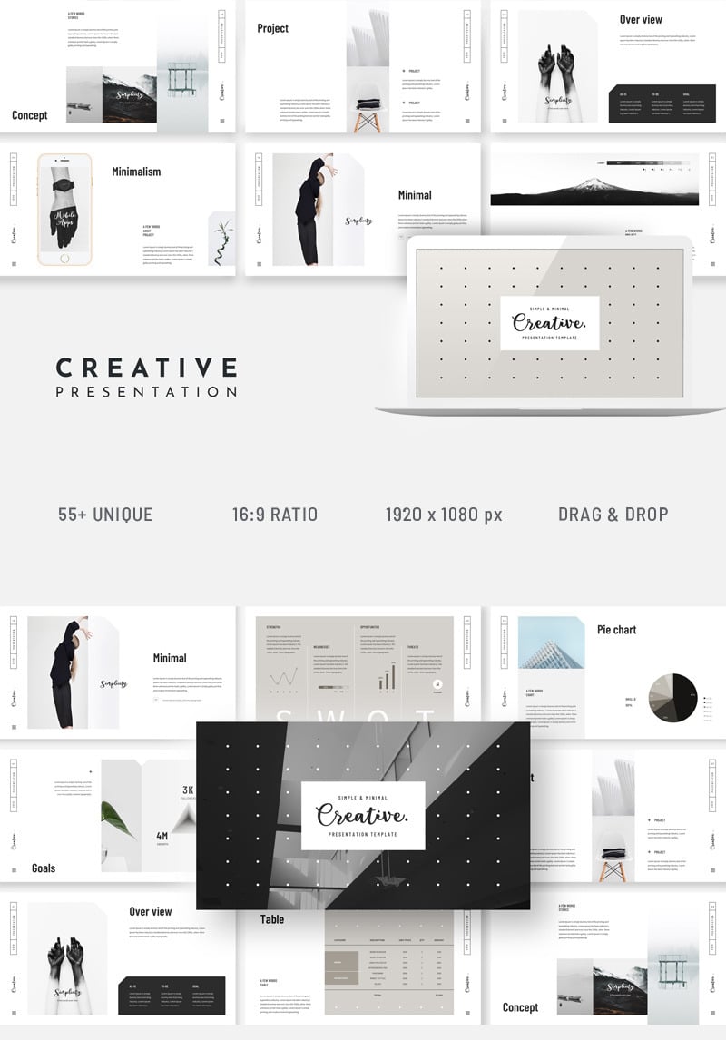 Creative Canva Minimal PowerPoint Template #83533