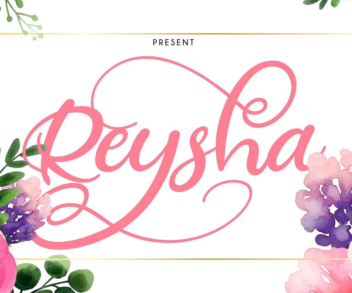 Reysha | Flower Script Font #83992