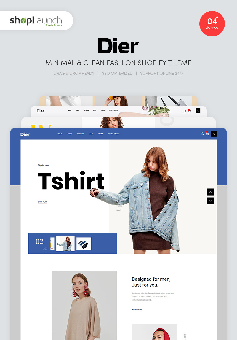 DIER - Minimal & Clean Fashion Shopify Theme #84007