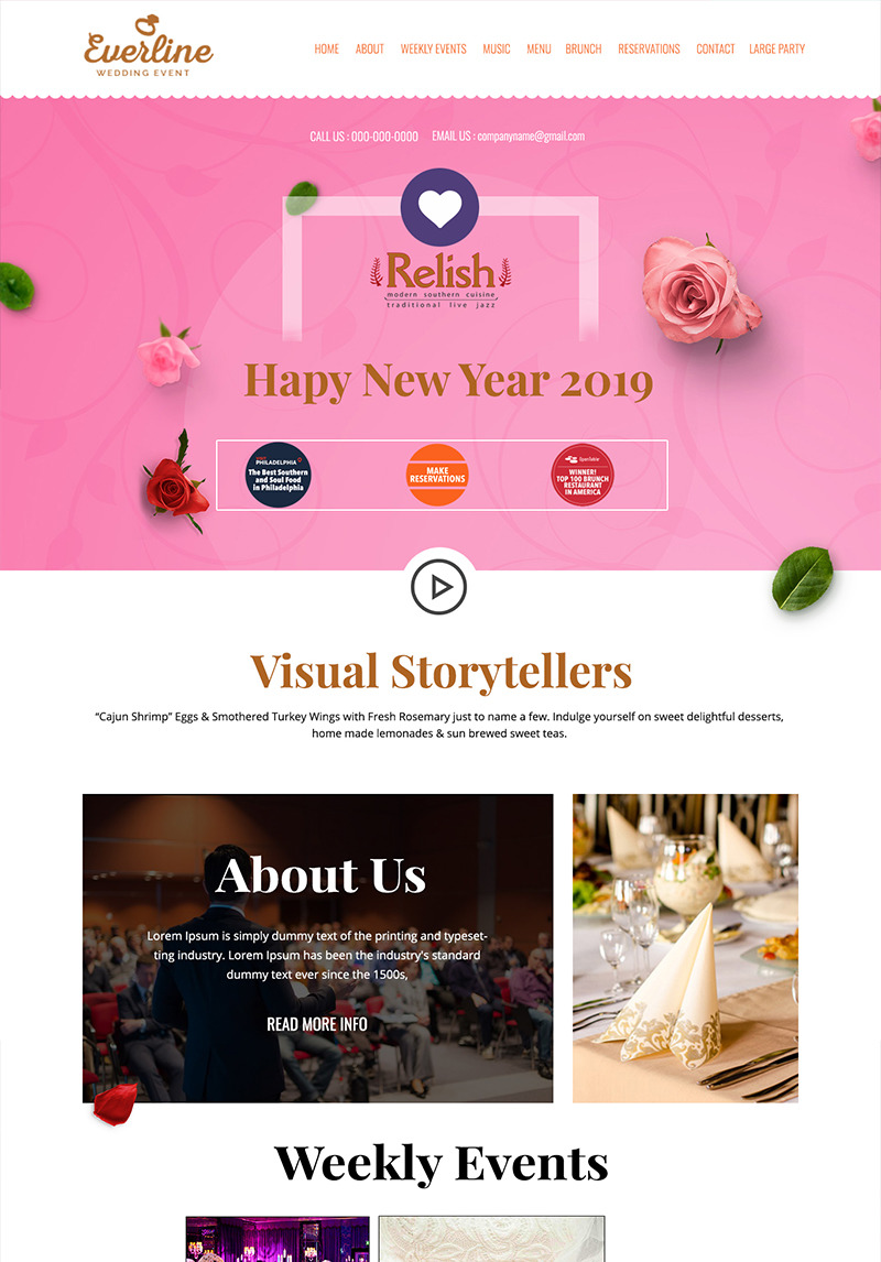 Everline - Wedding Event Management PSD Template #84157