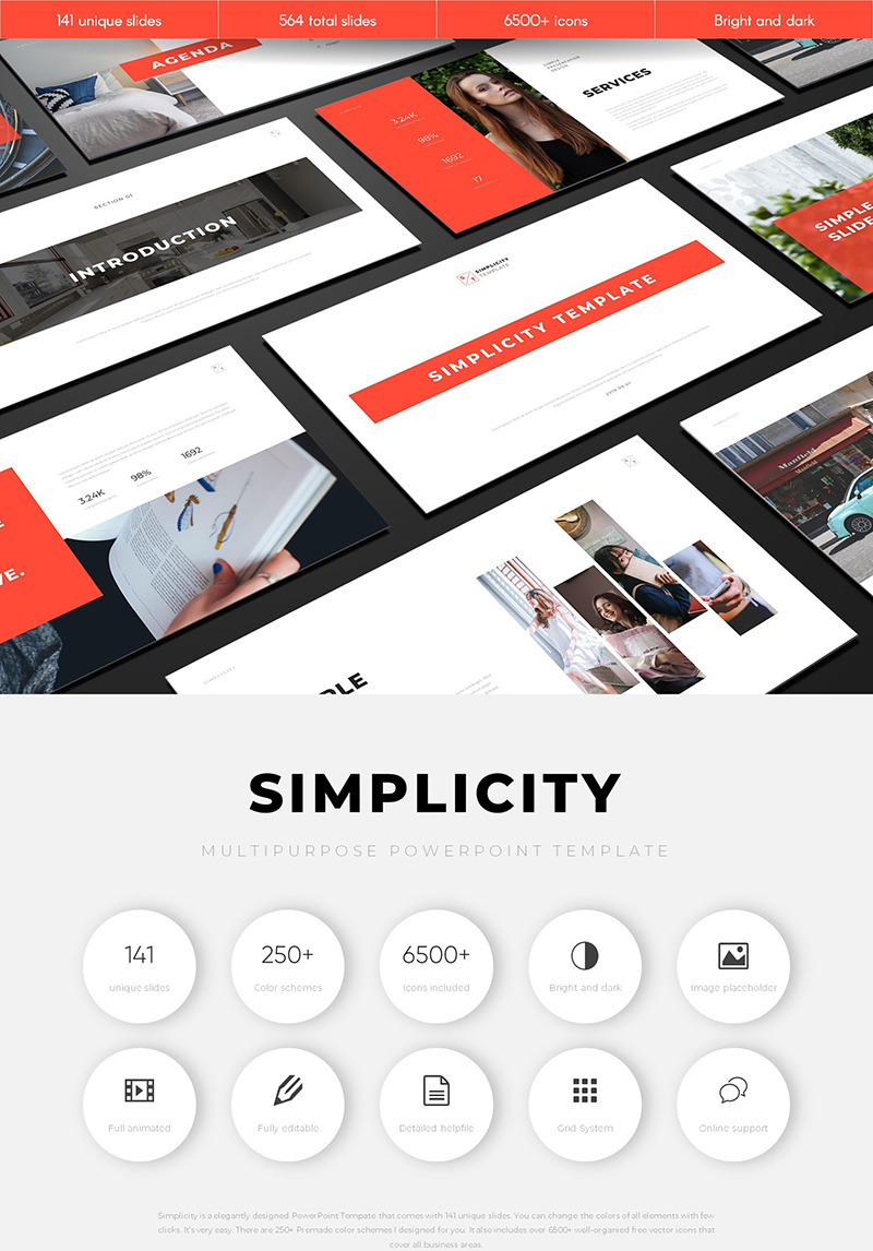 Simplicity Multipurpose PowerPoint Template #84308