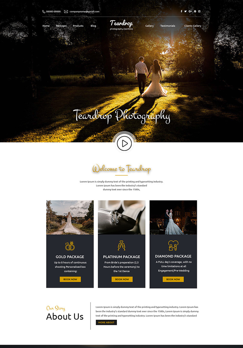 Teardrop - Wedding Photography PSD Template #84438