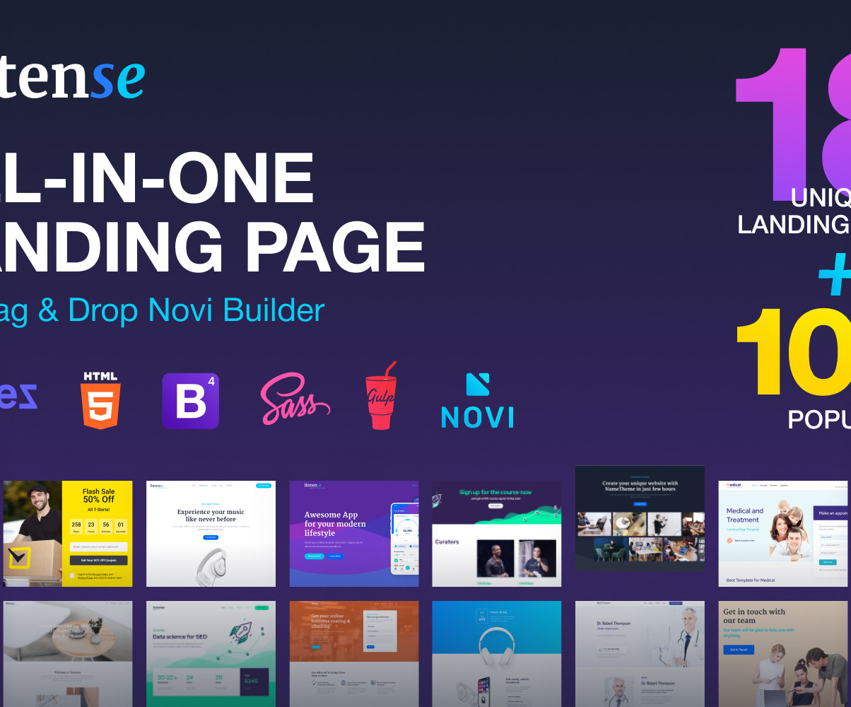 All-in-One Landing Page - Lintense Design by Zemez