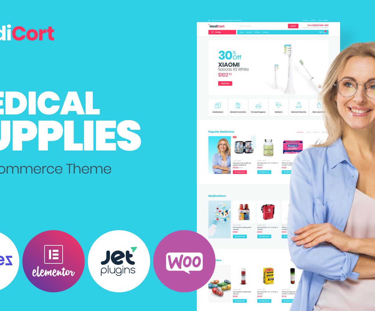 MediCort - Medical ECommerce Classic Elementor WooCommerce Theme