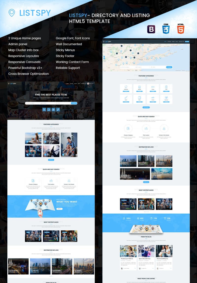 Listspy - Directory & Listings Website Template #85112