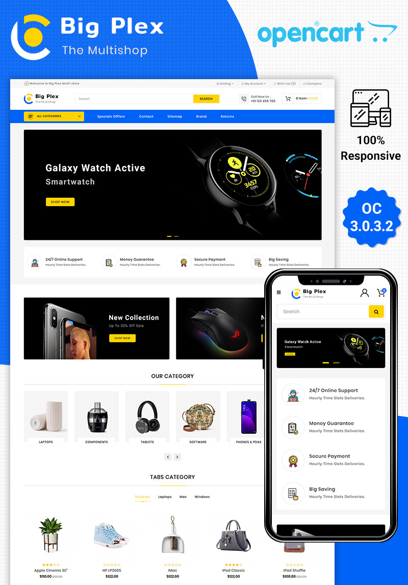 Big Plex Multipurpose Responsive OpenCart Template #85234
