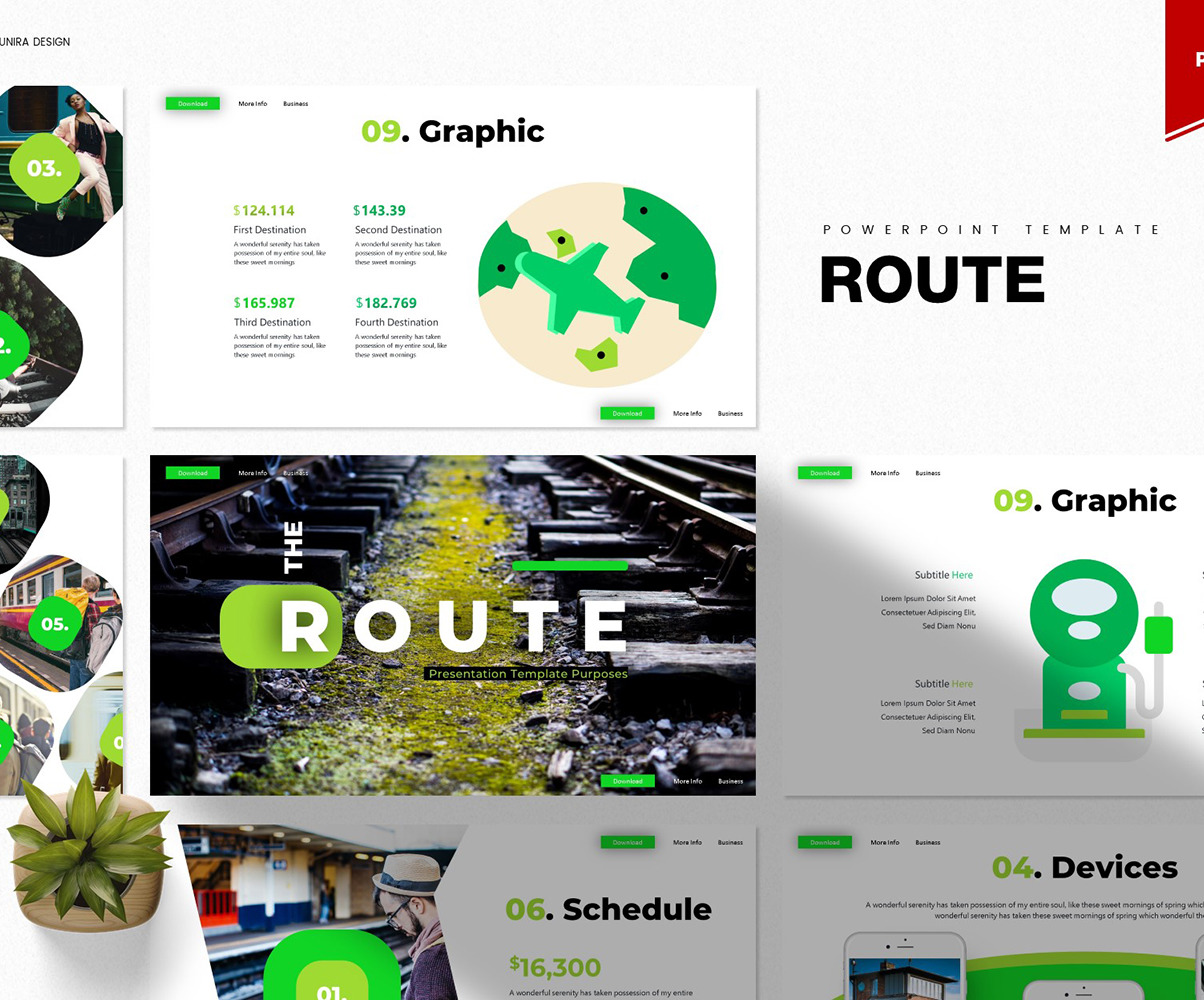 Route | PowerPoint Template #85370
