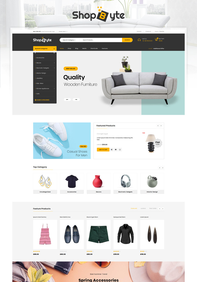 ShopByte - Mega Store WooCommerce Theme #85469