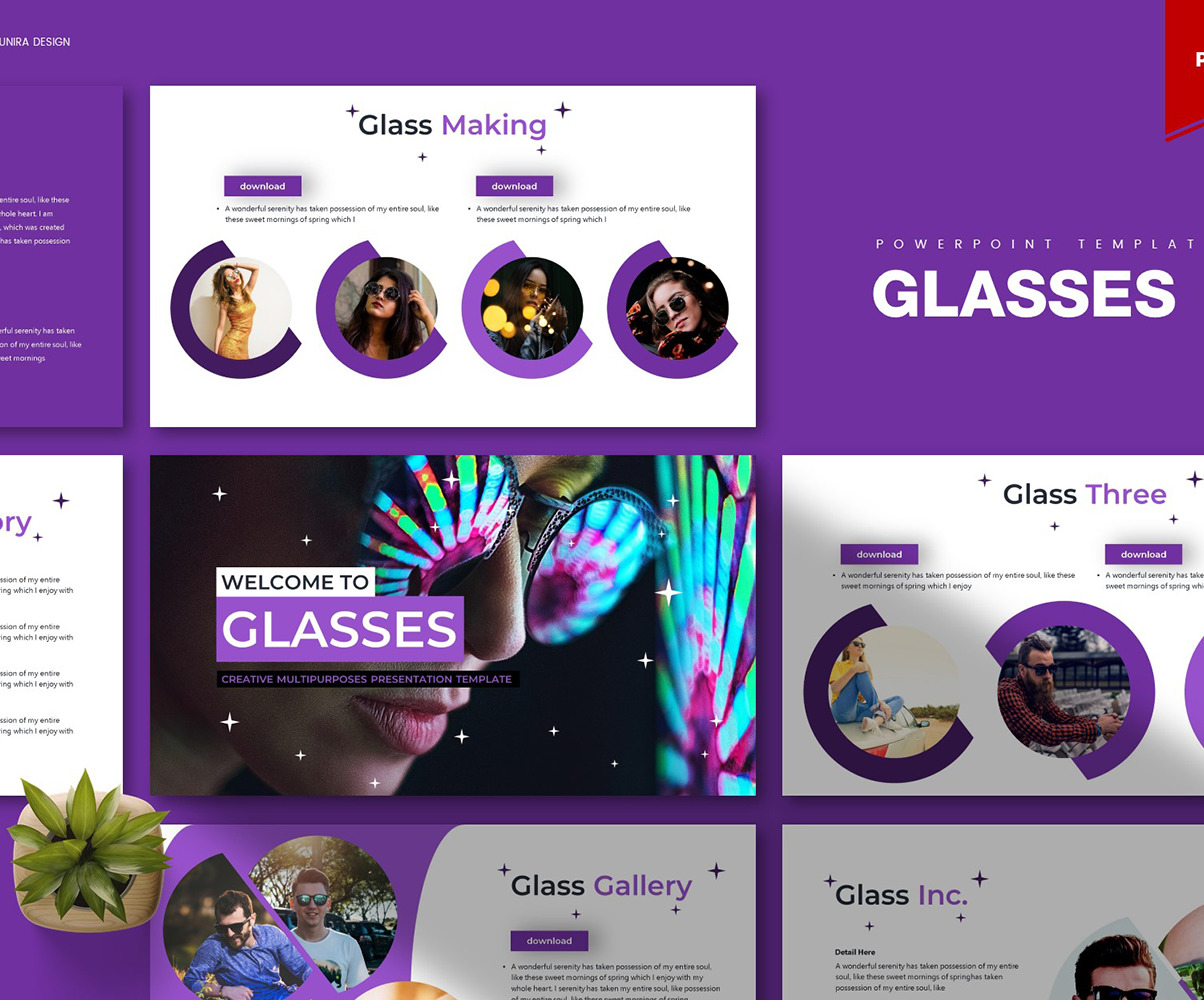 Glasses | PowerPoint Template #85693