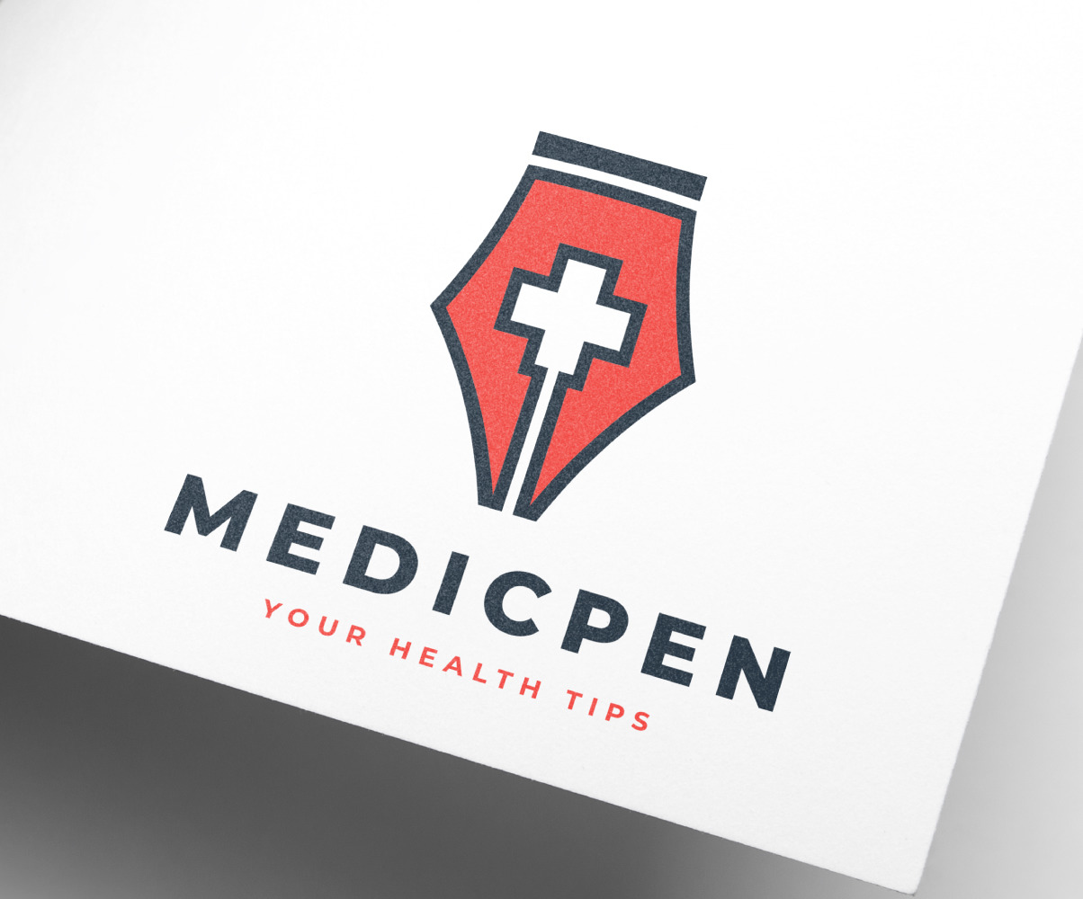 Health Blog Writer - Medical Pen Logo Template #86177