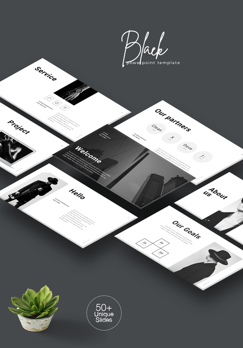 Black Presentation PowerPoint Template - TemplateMonster