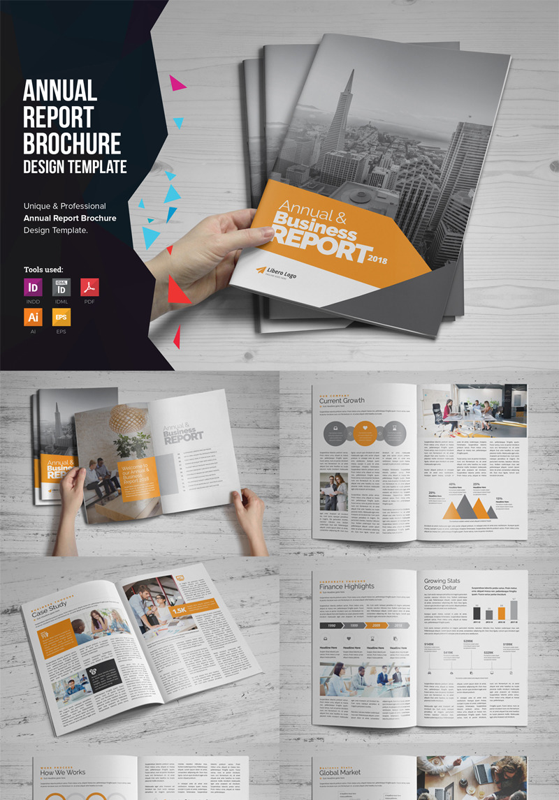Helen - Annual Report Brochure Design Corporate Identity Template #86317