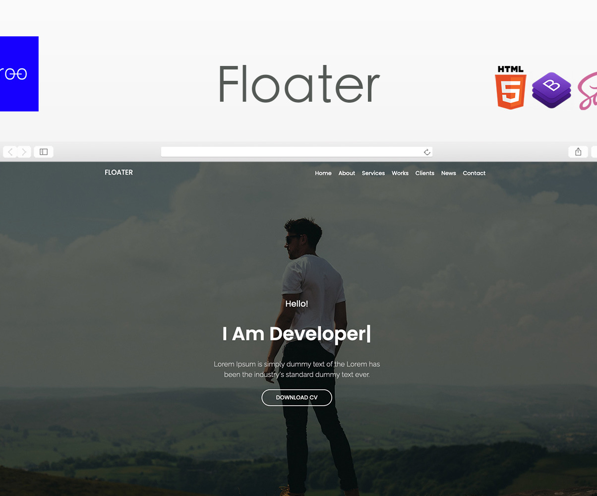 Floater is a clean and professional one page personal portfolio ...