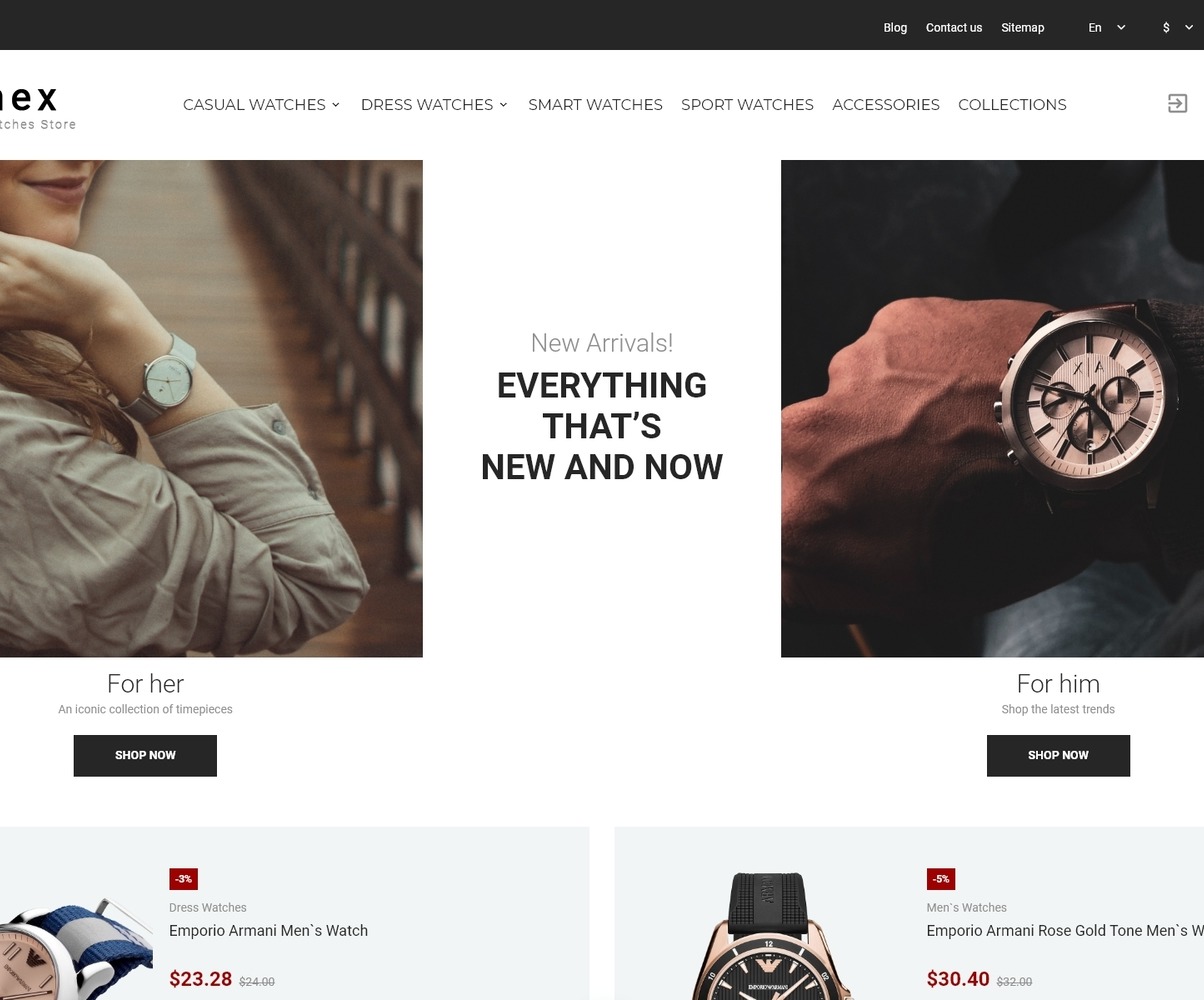 Watches Store Template - Timex