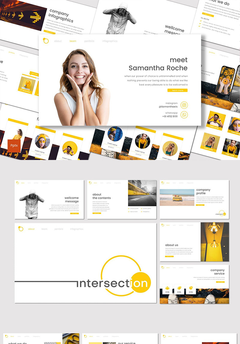 Intersection PowerPoint Template #87021