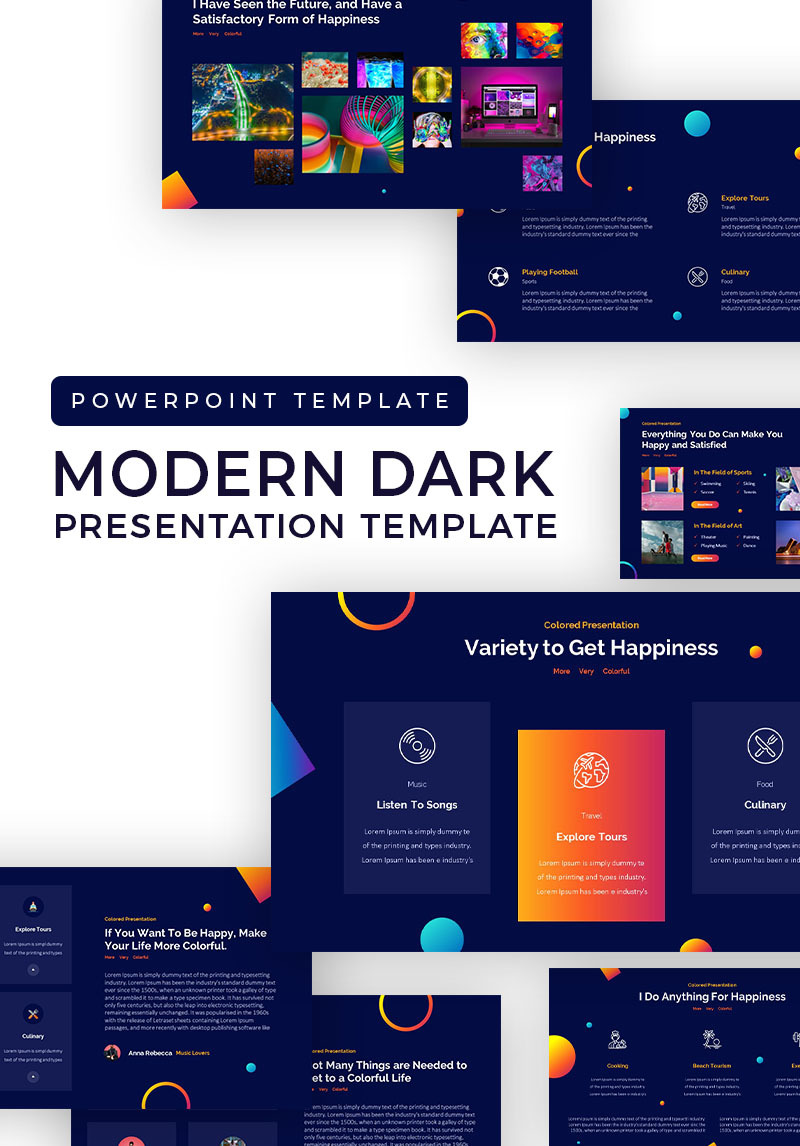 Modern Dark Presentation PowerPoint Template #87283