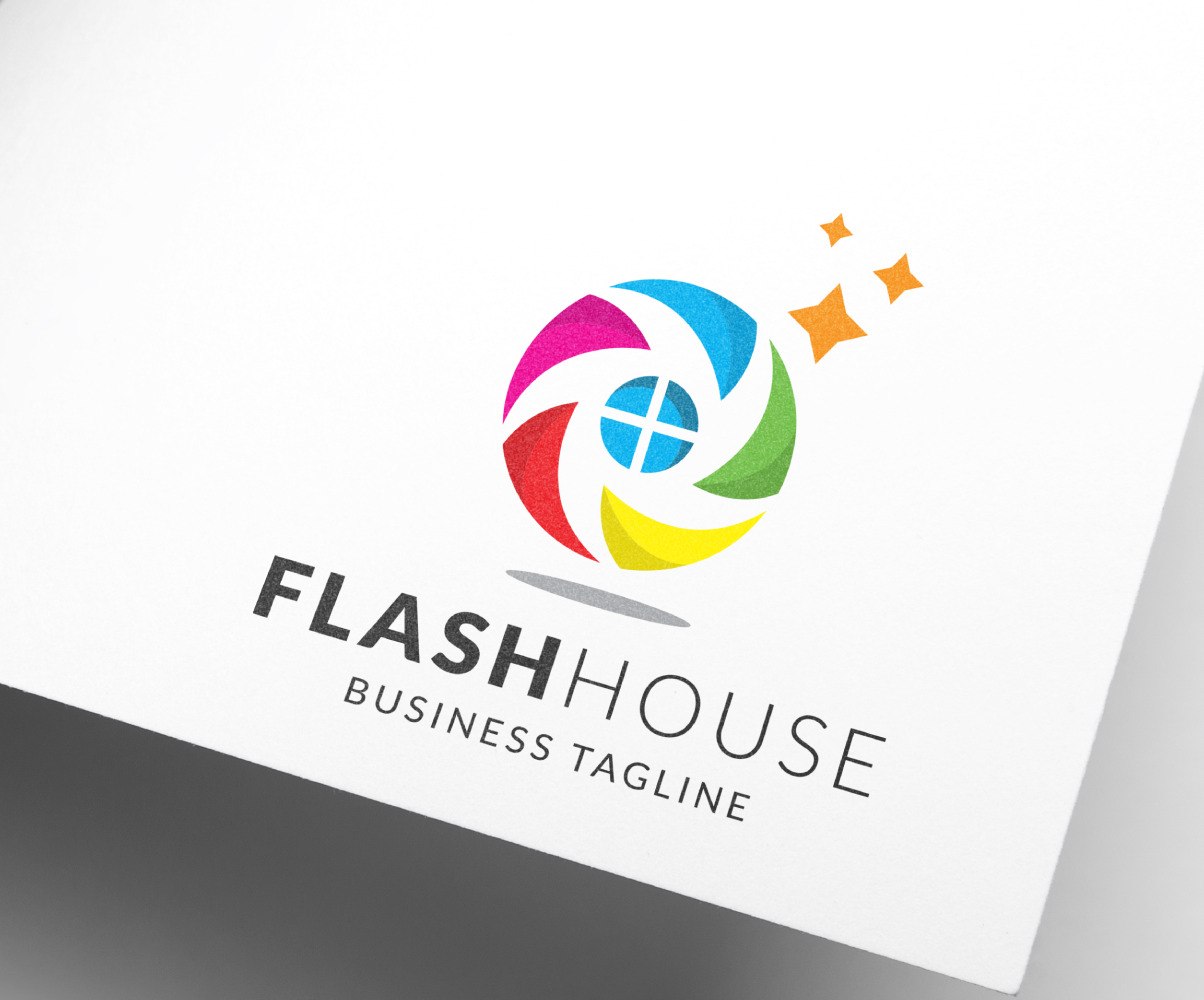 Flash House Photography Logo Template #87355