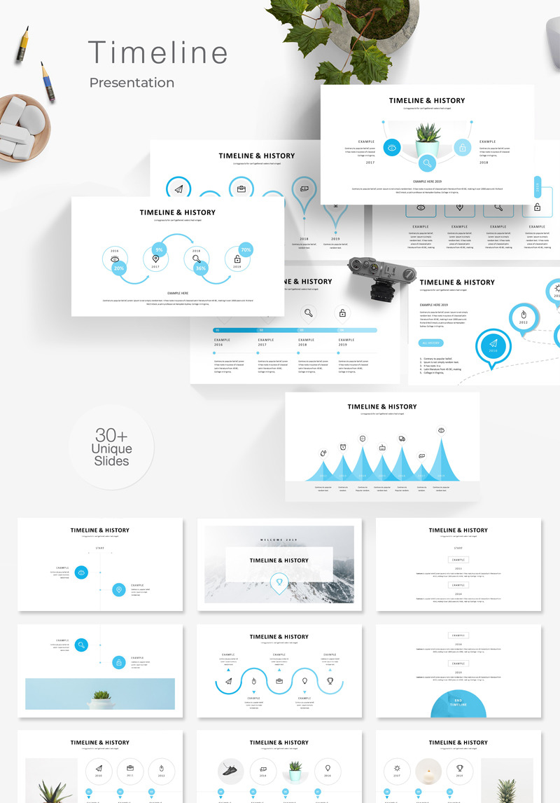Timeline & History Presentation PowerPoint Template #87594