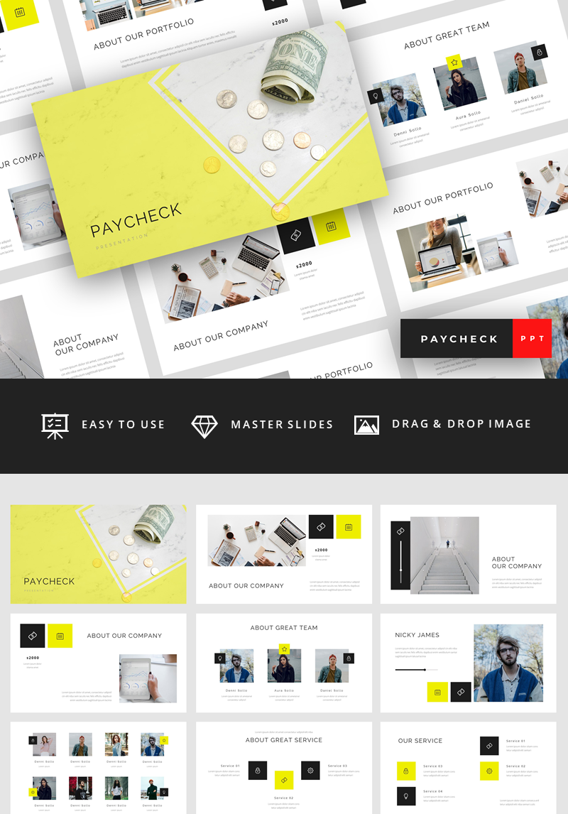 Paycheck - Finance Presentation PowerPoint Template #88125