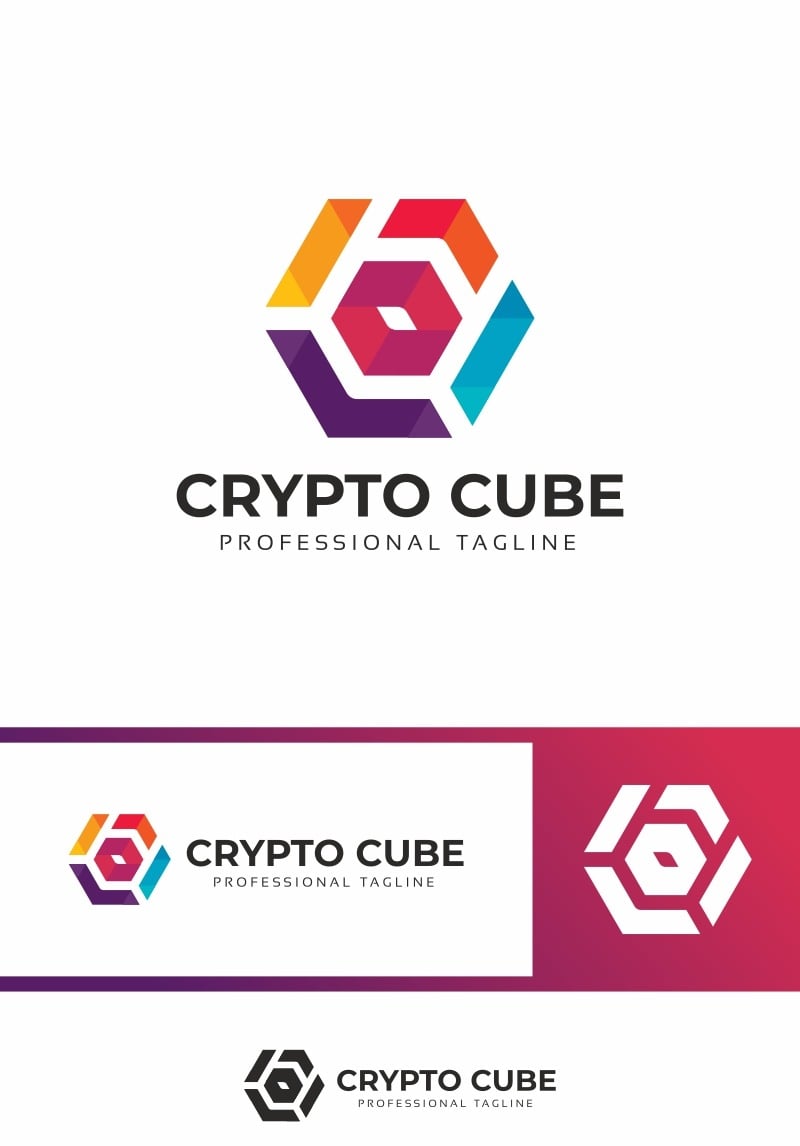 Crypto Cube Logo Template #88261