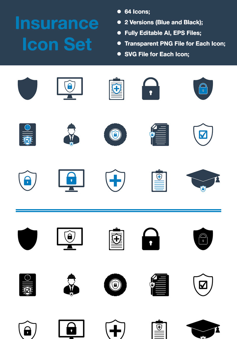 Insurance - Premium Vector Iconset Template #88540