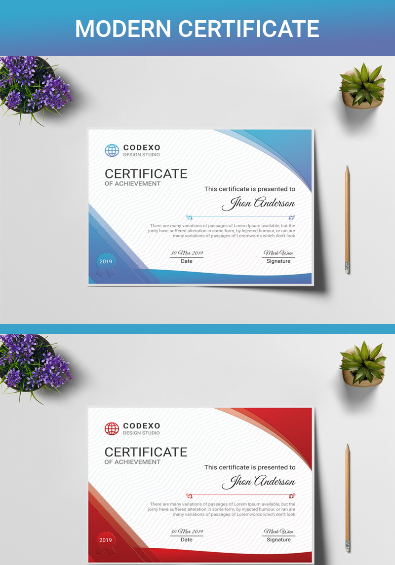 Modern Certificate Template #89054 - TemplateMonster