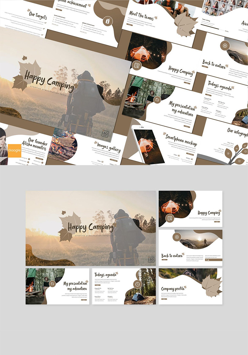 Happy Camping Google Slides #89160