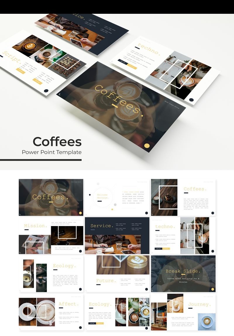 Coffees PowerPoint Template #89433