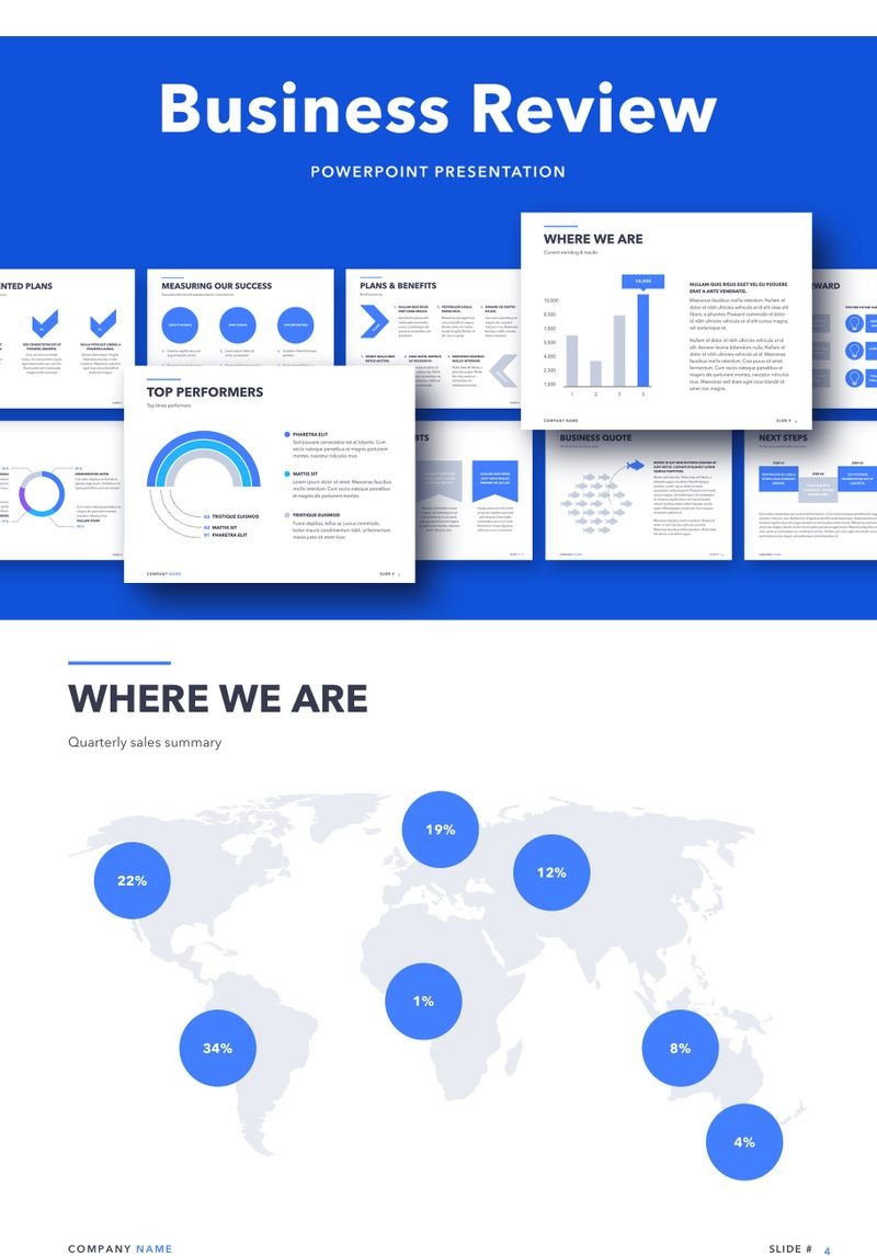 Business Review PowerPoint Template #90090 - TemplateMonster