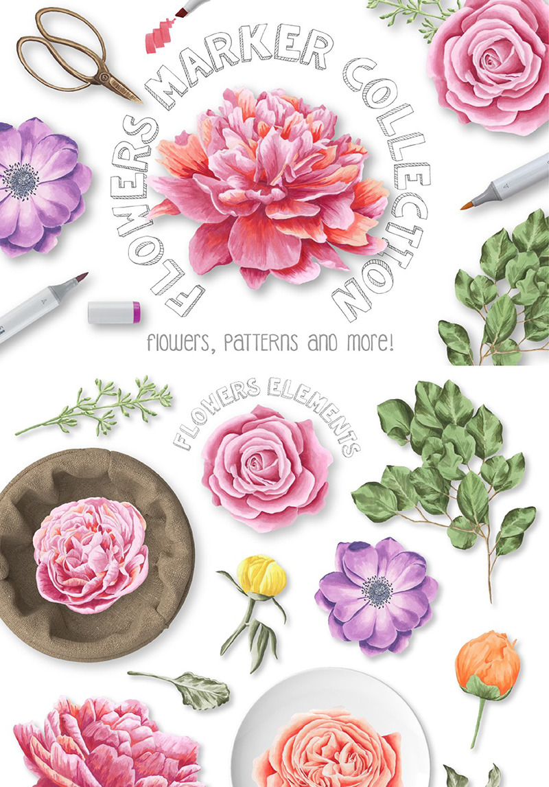 Flower Marker Collection Illustration #90235