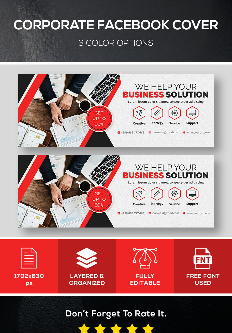 Facebook Cover Corporate Identity Template #90507
