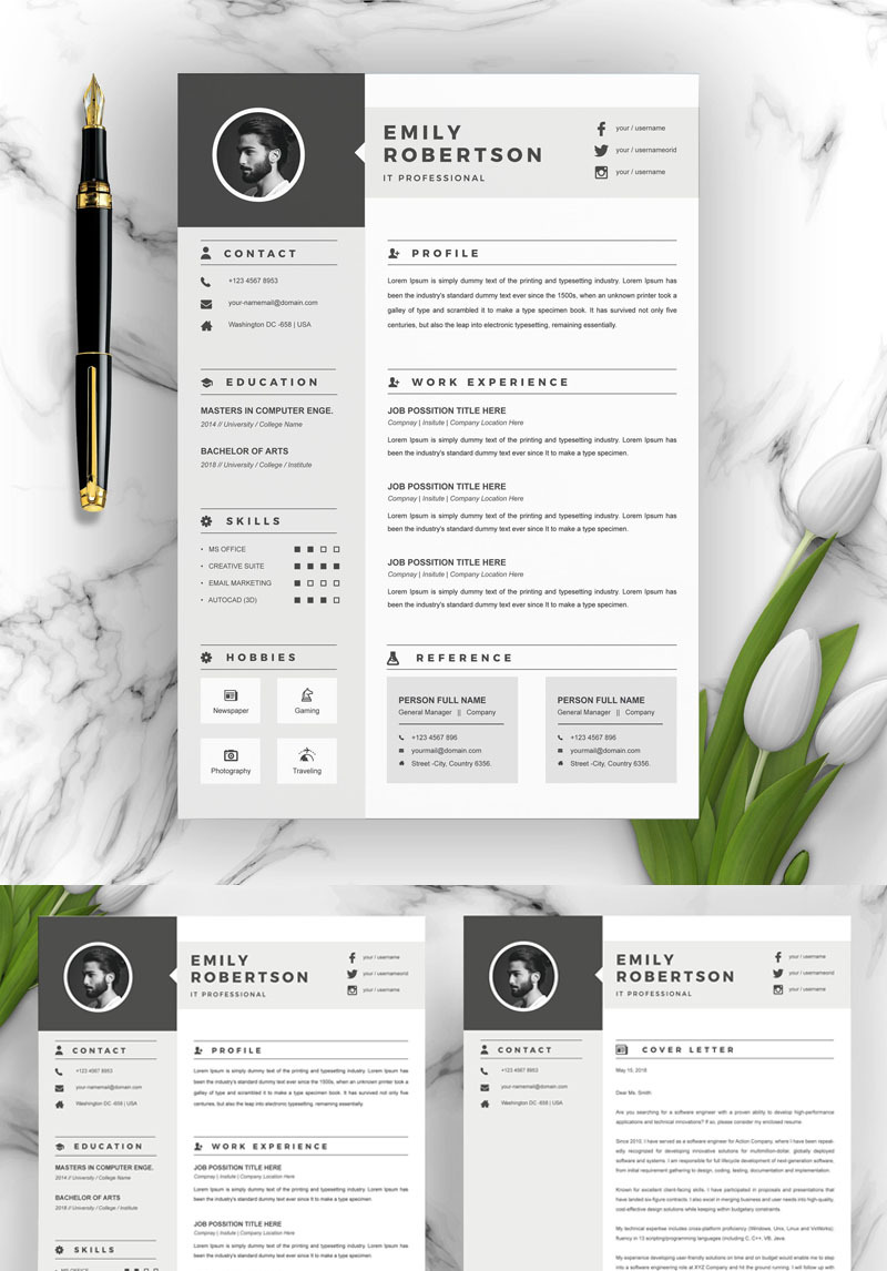 Emily Resume Template #90608