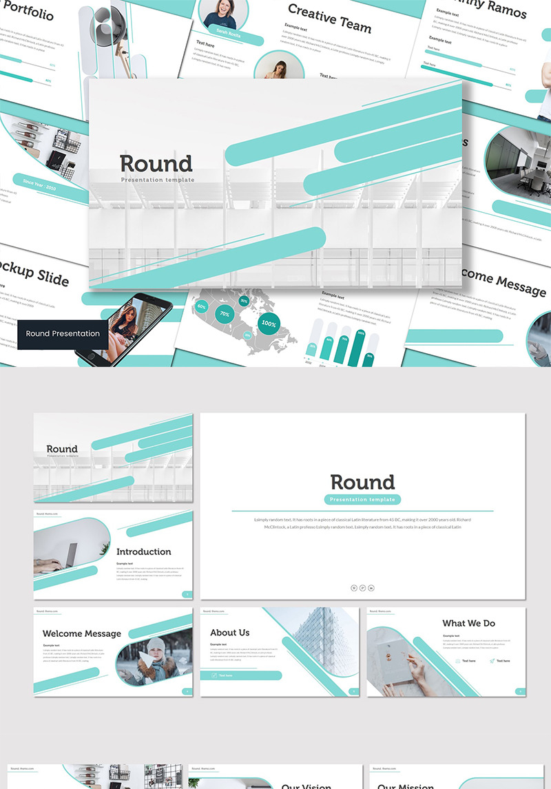 Round PowerPoint Template #90603