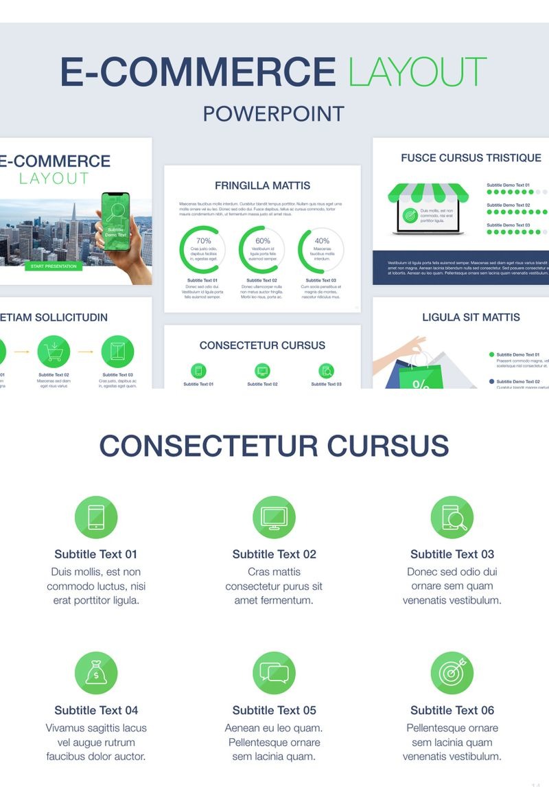 E-Commerce Layout PowerPoint Template #91492