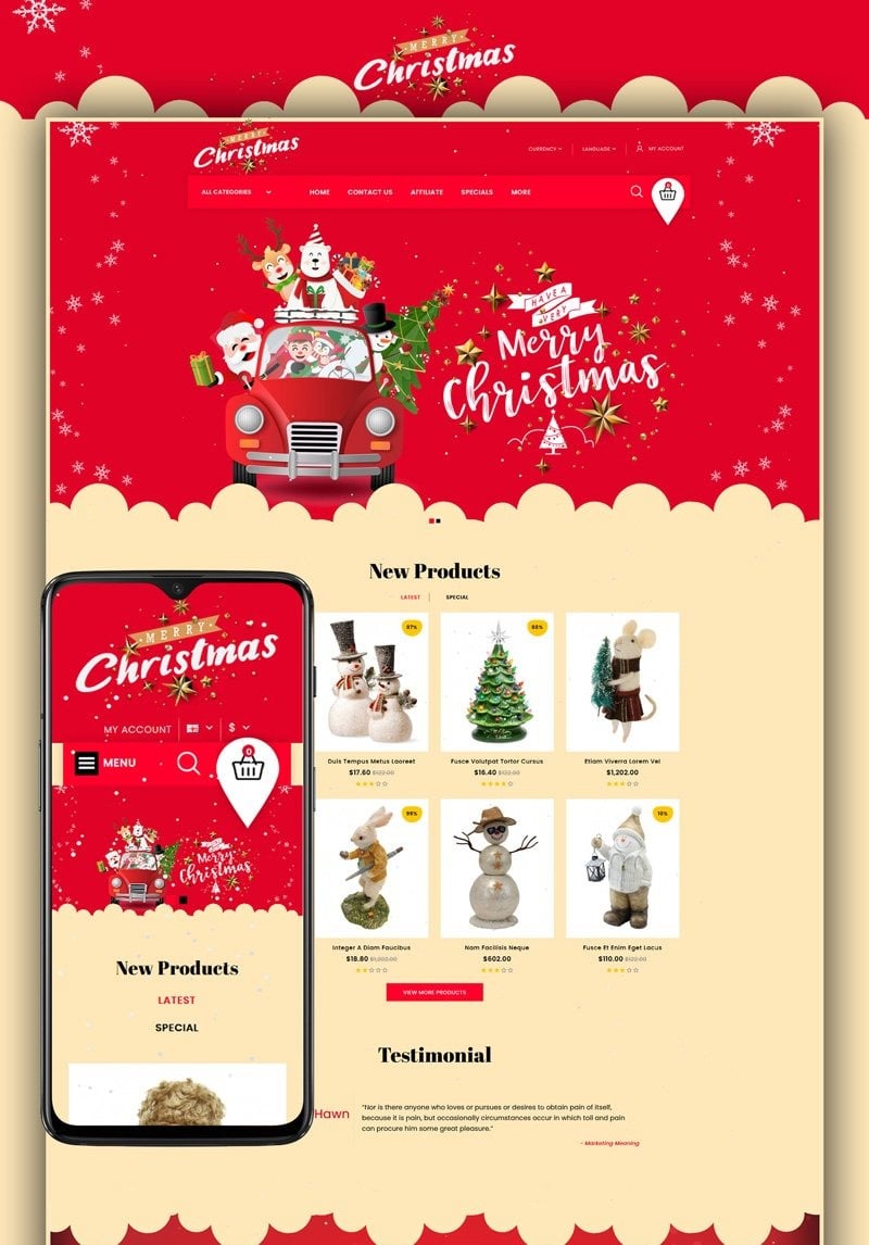 Merry-Christmas - Gift Store OpenCart Template #91445