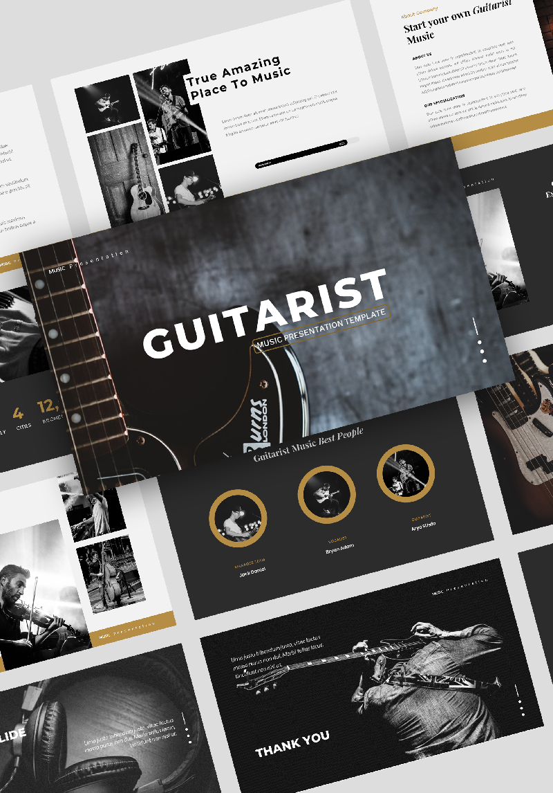 Guitarist - Music PowerPoint Template #91833