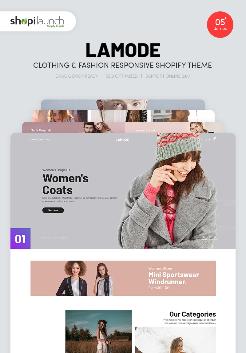 Lamode - Clothing & Fashion Responsive Shopify Theme #92516