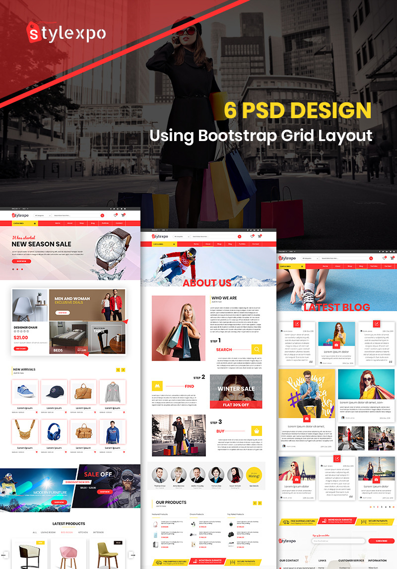 Stylexpo - E-commerce Shop PSD Template #92510