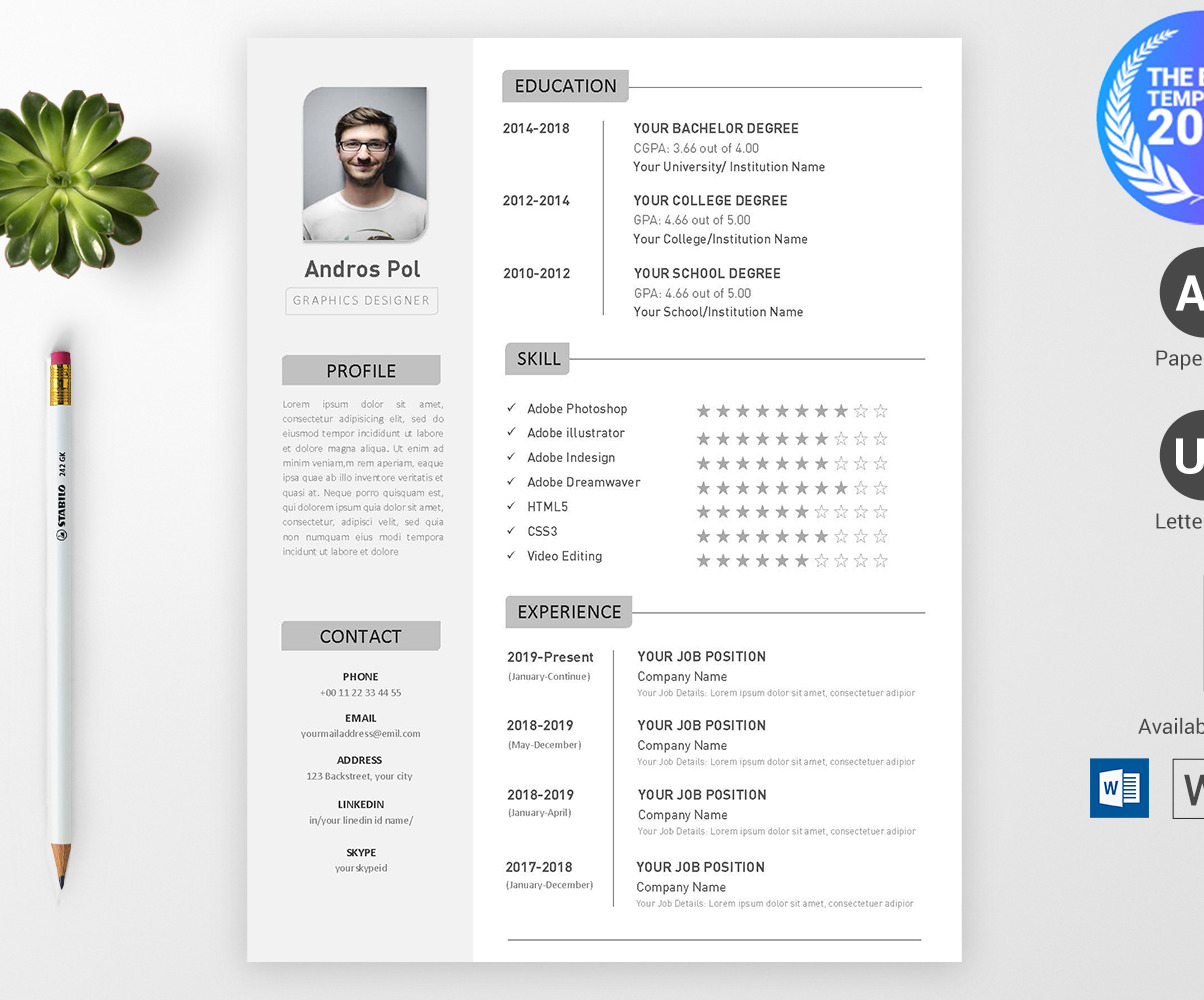 Andros Pol – CV & Resume Template #92634